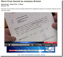 Steve Crow banned as company director for 4 years – TV 3 Nightline